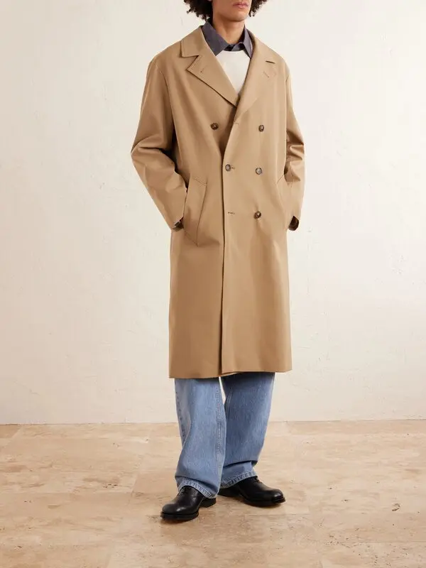 A.p.c. Double-breasted Twill Trench Coat - Neutrals