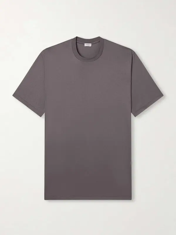 Zimmerli Cotton-jersey T-shirt - Taupe