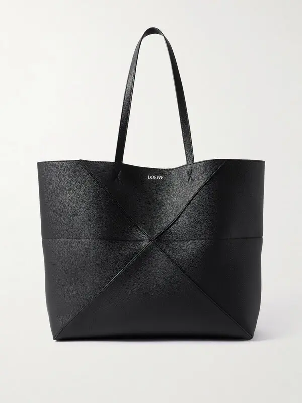 Loewe Puzzle Fold Leather Tote - Black
