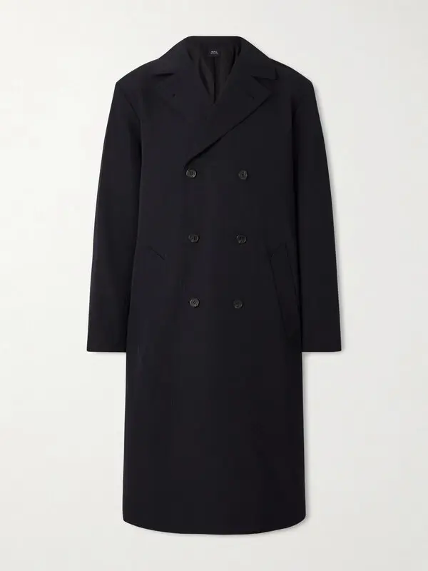 A.p.c. Double-breasted Twill Trench Coat - Blue