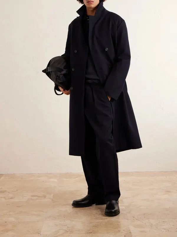 A.p.c. Double-breasted Twill Trench Coat - Blue