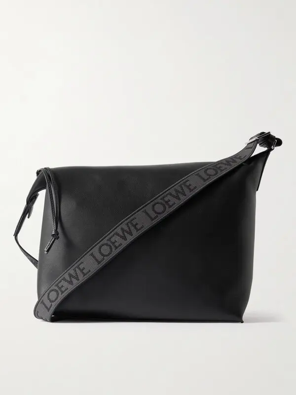 Loewe Cubi Leather Messenger Bag - Black