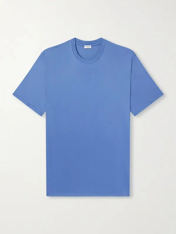 Zimmerli Sea Island Cotton-jersey T-shirt - Blue