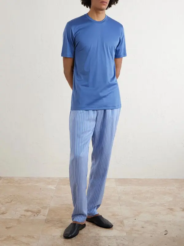 Zimmerli Sea Island Cotton-jersey T-shirt - Blue