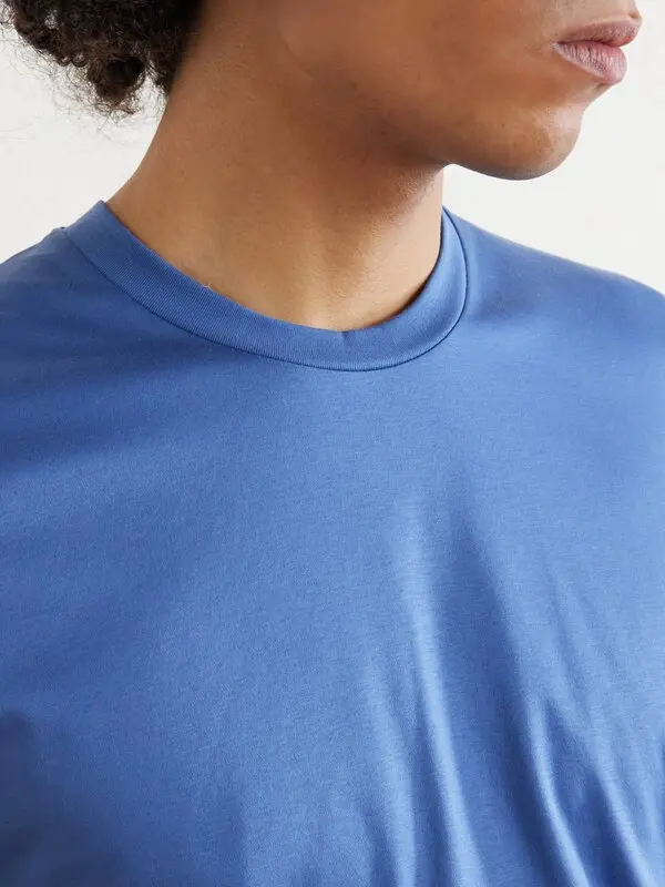 Zimmerli Sea Island Cotton-jersey T-shirt - Blue