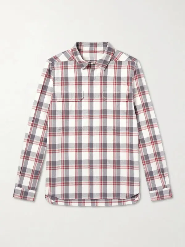 Rick Owens Checked Cotton-flannel Shirt - Red