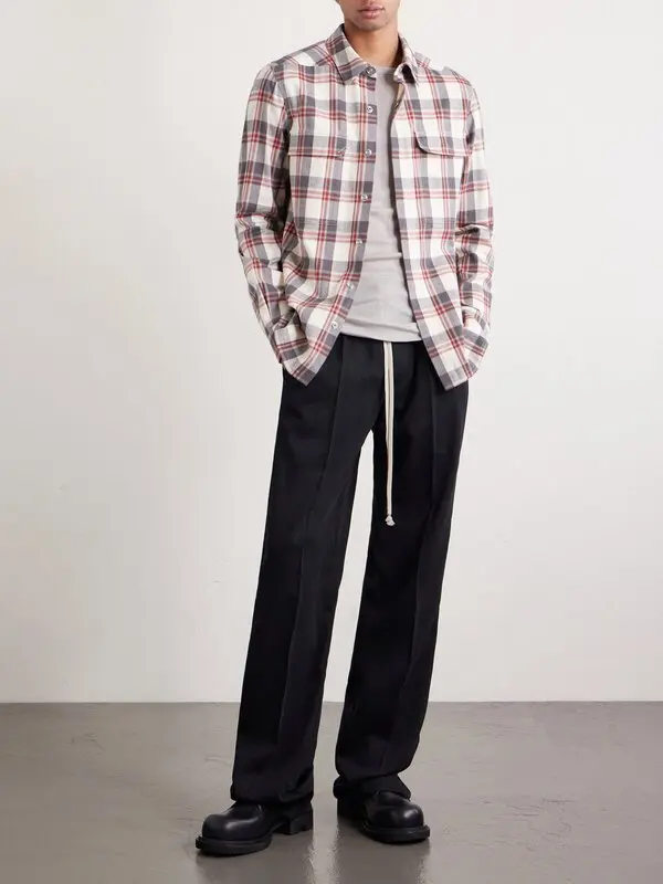 Rick Owens Checked Cotton-flannel Shirt - Red