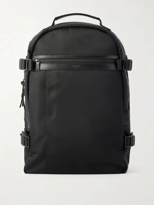 Saint Laurent Leather-trimmed Shell Backpack - Black