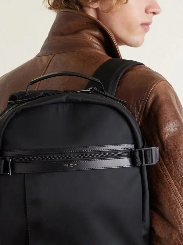 Saint Laurent Leather-trimmed Shell Backpack