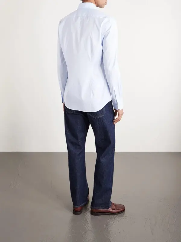 SLOWEAR Slim-fit Cutaway-collar Cotton Oxford Shirt