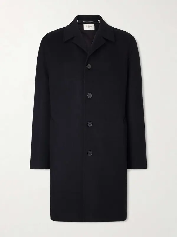 Saint Laurent Knee-length Cashmere Coat - Black