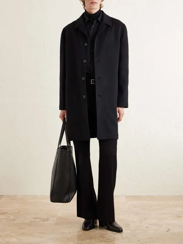 Saint Laurent Knee-length Cashmere Coat - Black