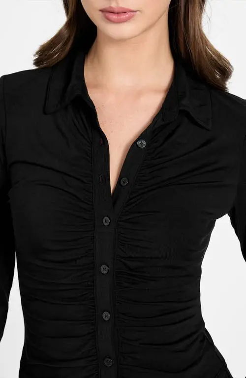 Guess Shirred Button-up Shirt