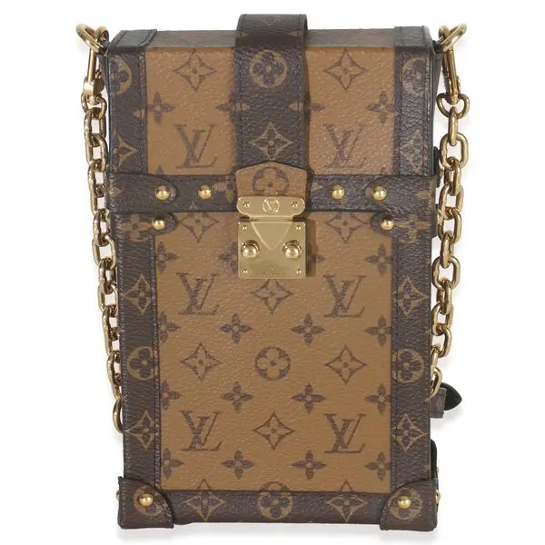 LOUIS VUITTON Monogram Reverse Canvas Vertical Trunk Pochette - Brown