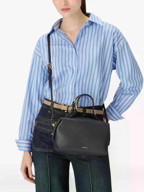 Furla Double Zip Boston Tote Bag - Black