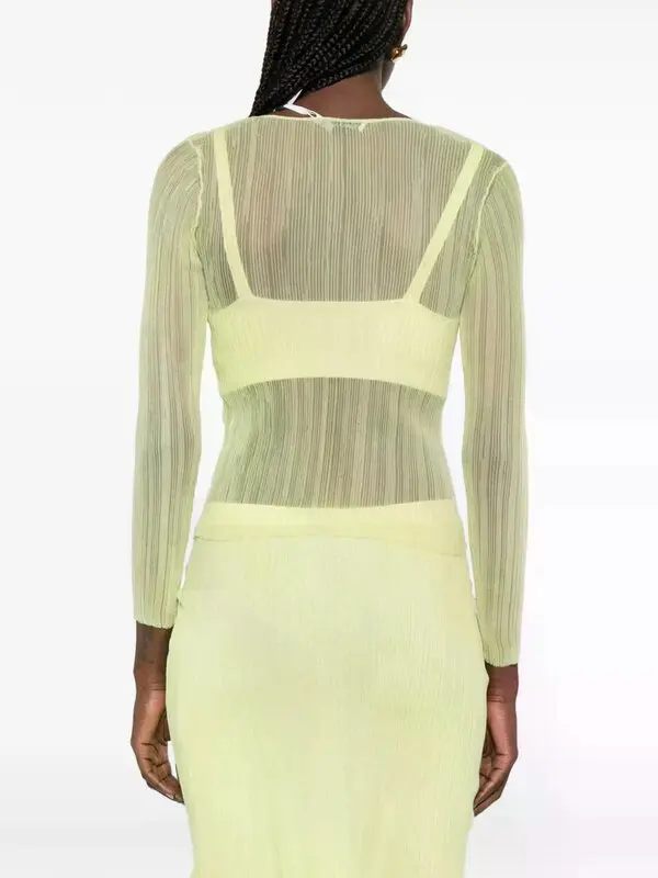 Simkhai Long-sleeve Sheer Top