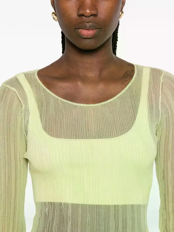 Simkhai Long-sleeve Sheer Top