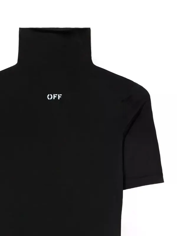 Off-White Short-sleeve Turtleneck Top