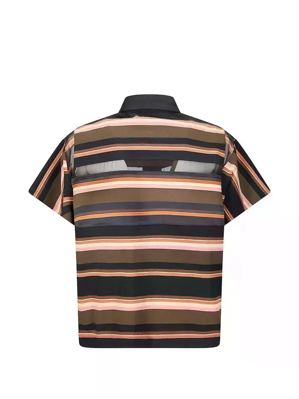 Sacai Horizontal Stripe Polo Shirt - Black