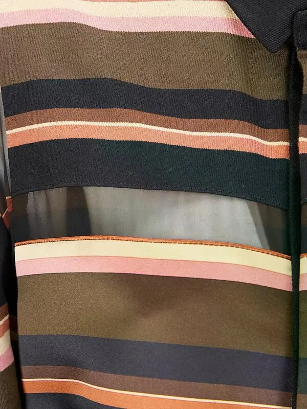 Sacai Horizontal Stripe Polo Shirt - Black