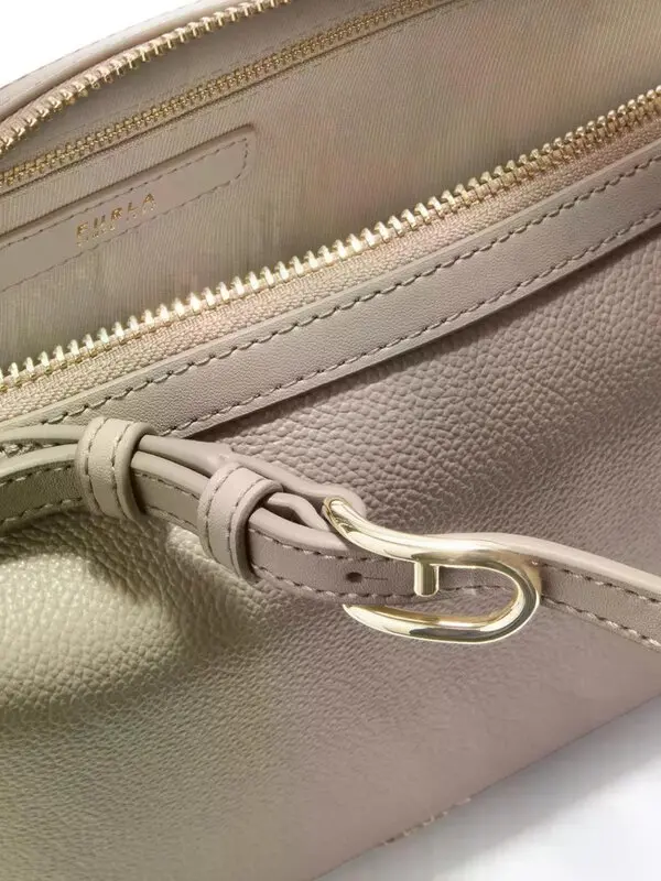 Furla Leather Boston Tote Bag - Grey