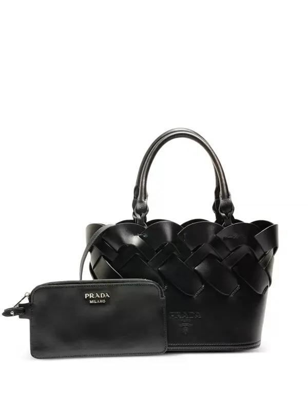 Prada Intreccio Leather Tote Bag