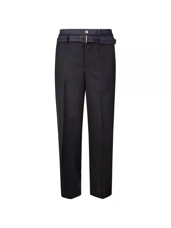 Sacai Tailored Trousers With Denim Trim