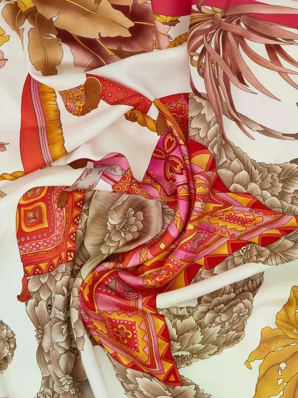 FERRAGAMO India-print Silk Scarf