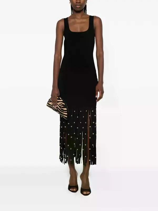 Simkhai Fringed Studded Midi Dress