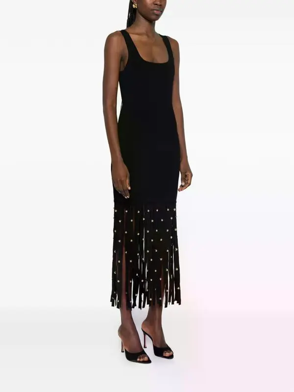 Simkhai Fringed Studded Midi Dress