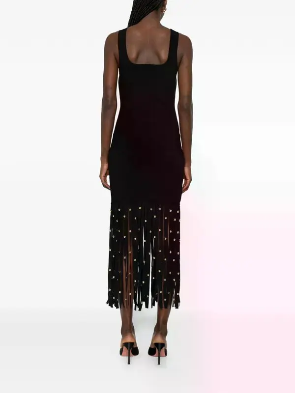 Simkhai Fringed Studded Midi Dress