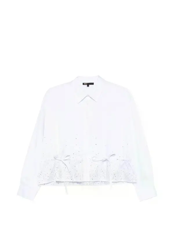 Maje Tie-detail Cotton Shirt - White