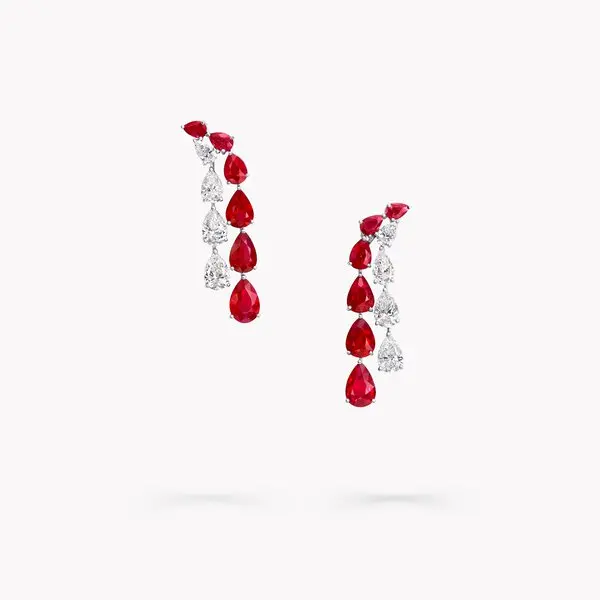 Graff Classic Ruby And Diamond Earrings - White Gold