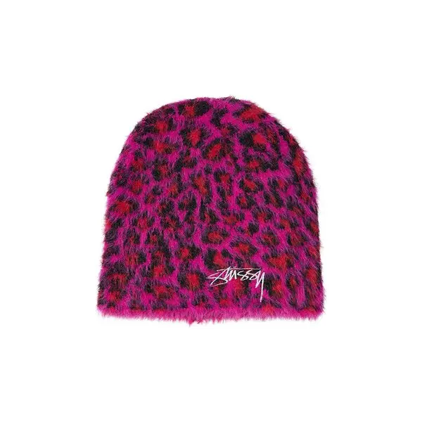 StÜssy Leopard Print Skullcap - Pink