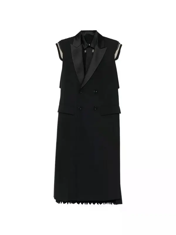 Sacai Sleeveless Double-breasted Midi Dress