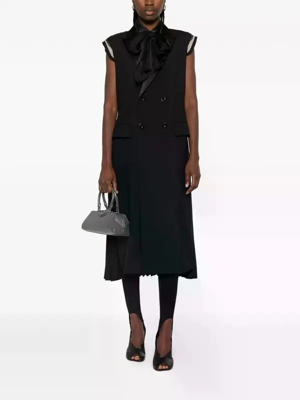 Sacai Sleeveless Double-breasted Midi Dress