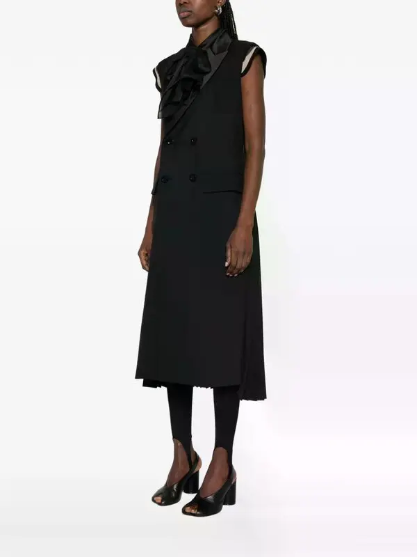 Sacai Sleeveless Double-breasted Midi Dress