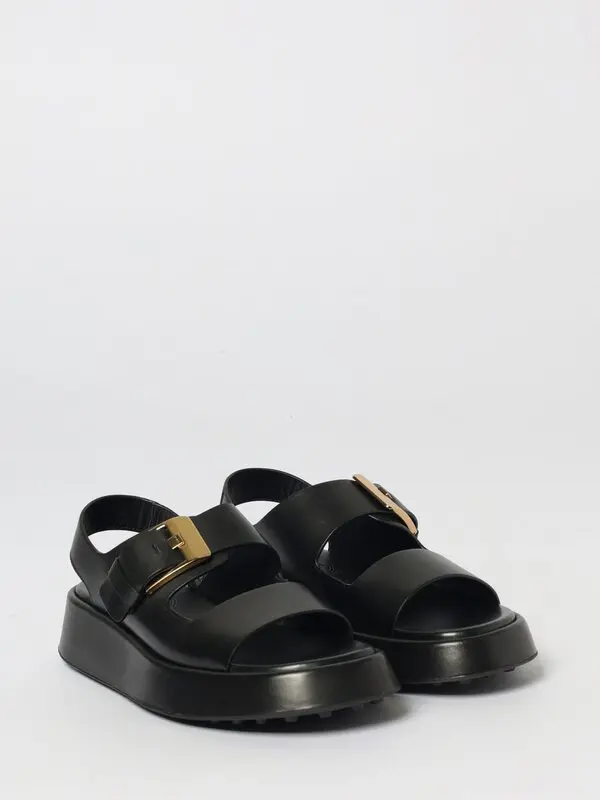 TOD'S Leather Slingback Sandals With Platform Sole