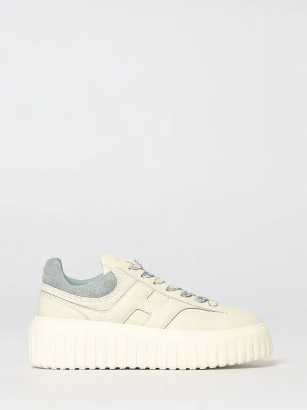 Hogan H-stripes Hammered Leather Sneakers - Gnawed Blue