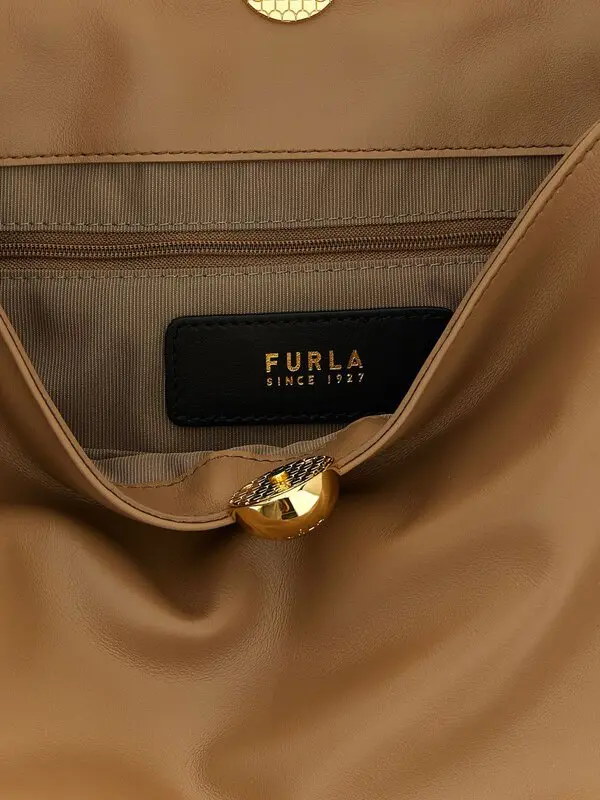 Furla Leather Shoulder Bag - Camel