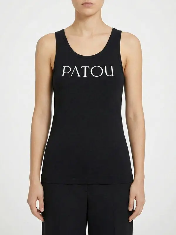 PATOU Cotton Tank Top With Logo - Black