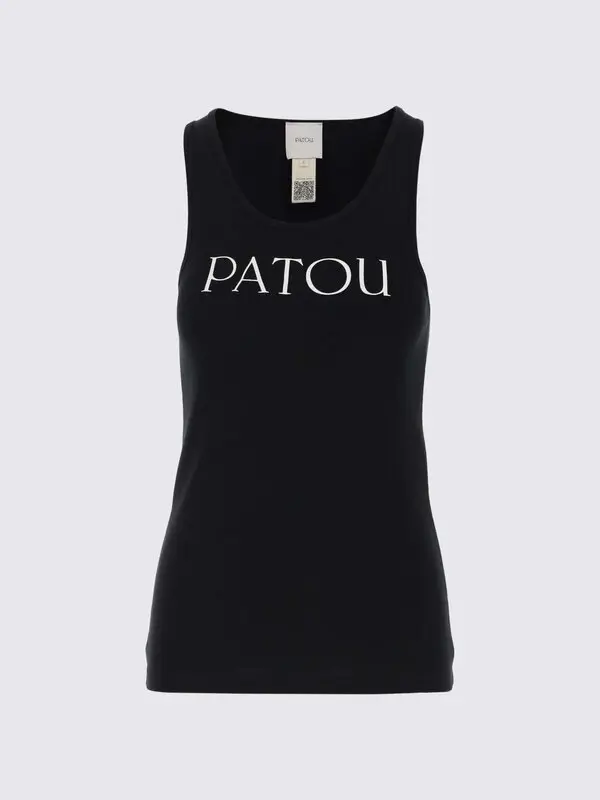 PATOU Cotton Tank Top With Logo - Black