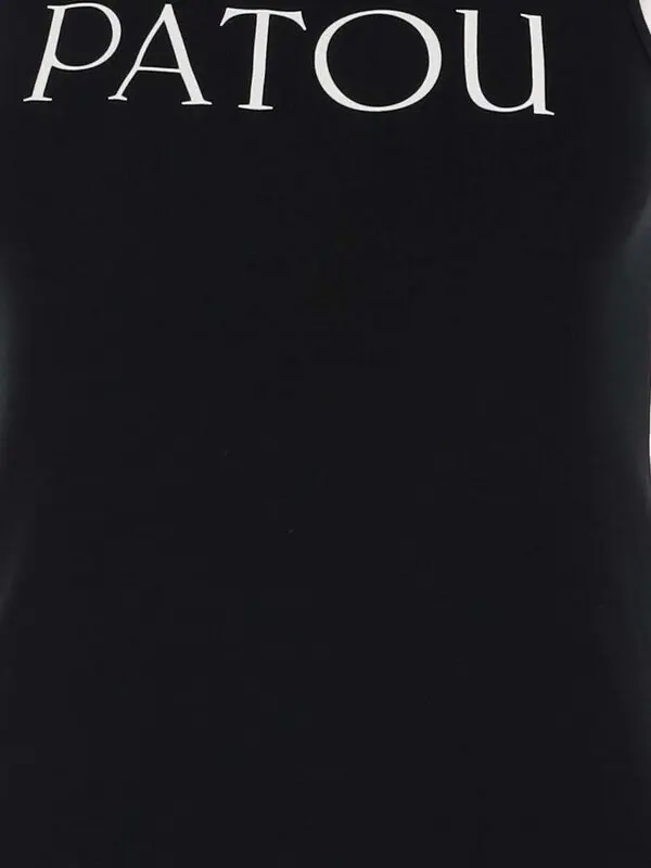PATOU Cotton Tank Top With Logo - Black
