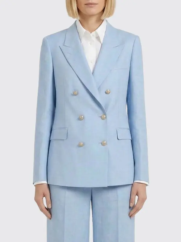 Tagliatore Double Breasted Blazer In Virgin Wool Blend - Blue