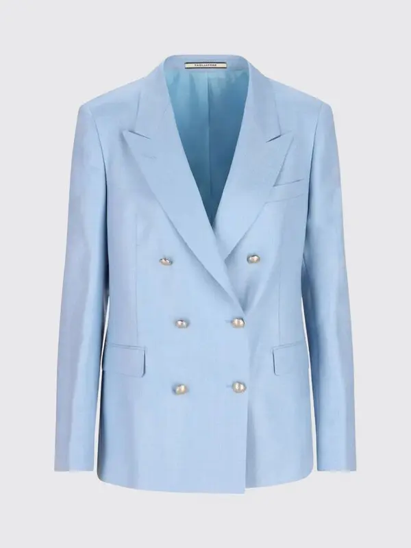 Tagliatore Double Breasted Blazer In Virgin Wool Blend - Blue