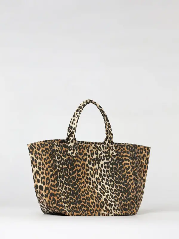 GANNI Recycled Cotton Animal Print Tote Bag