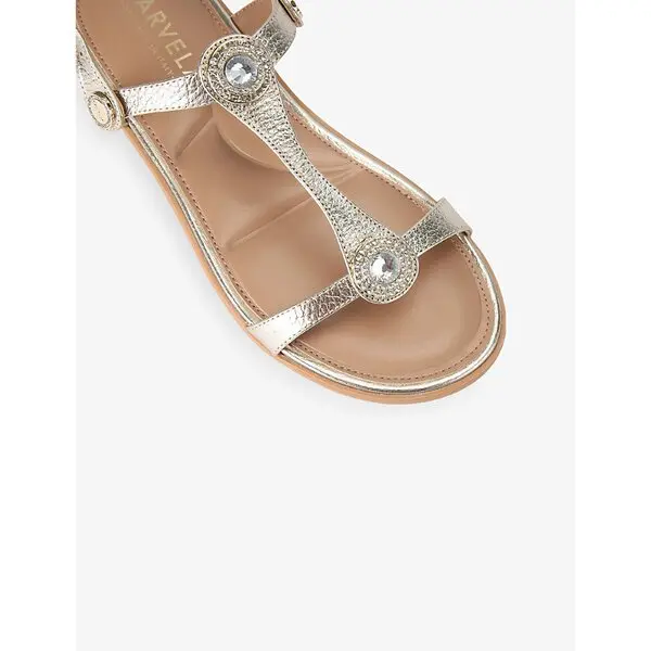 Carvela Amalia Leather Sandals - Gold