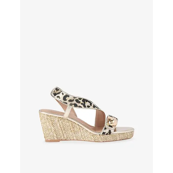 Carvela Sorano Woven Wedge Sandals - Gold Comb
