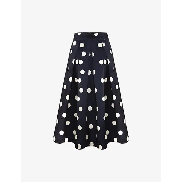 PHASE EIGHT Polka-dot Woven Midi Skirt