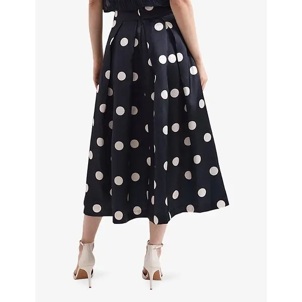 PHASE EIGHT Polka-dot Woven Midi Skirt